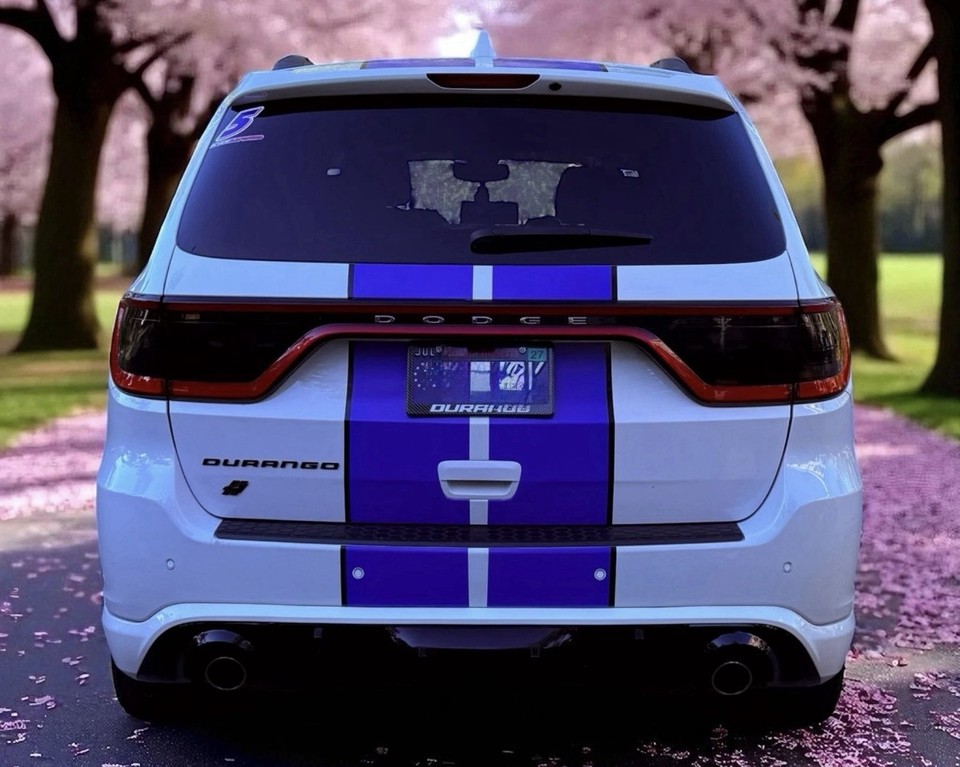 Dual 10" stripes WITH HOOD SCOOP CUT OUT 2017 & UP Dodge Durango ...