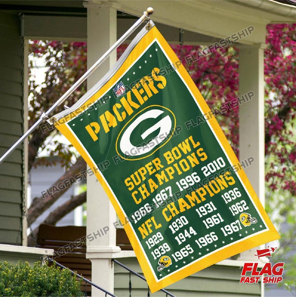 Green Bay Packers 3x5 ft Banner Rodgers NFL Super Bowl Champions FREE ...