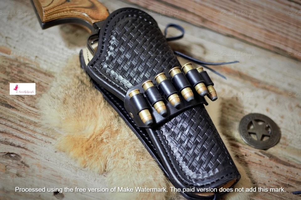 Bullet loops Caliber 22/38/44/45/357 Leather Holster Western basket ...