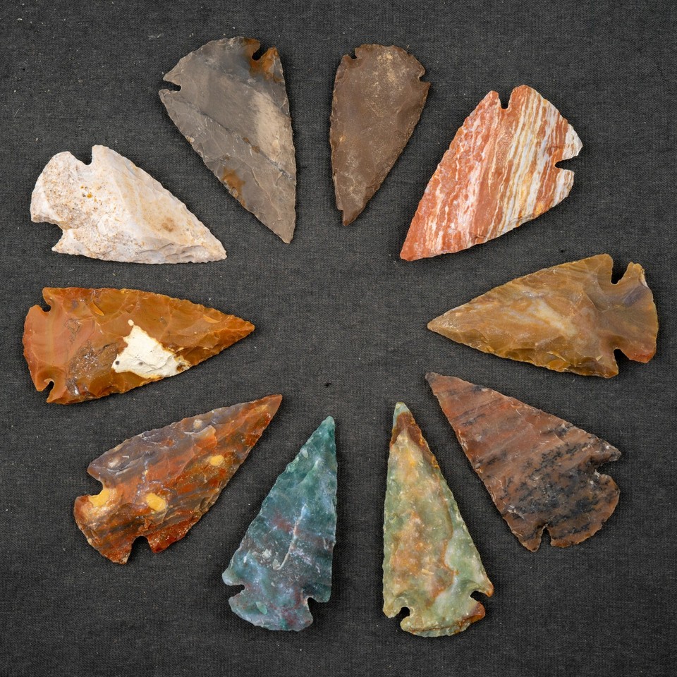 10) 2" Flint Arrowhead Ohio Collection Project Stone Spear Point ** | eBay