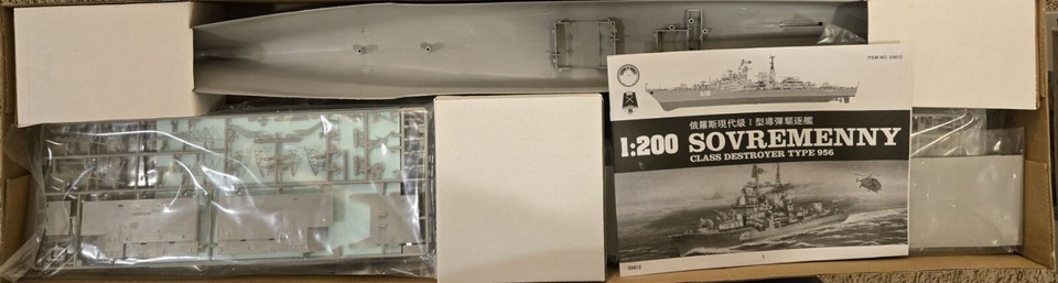 TRUMPETER 956 SOVREMENNY BATTLE SHIP MODEL KIT 1/200 NEW IN OPEN BOX ...