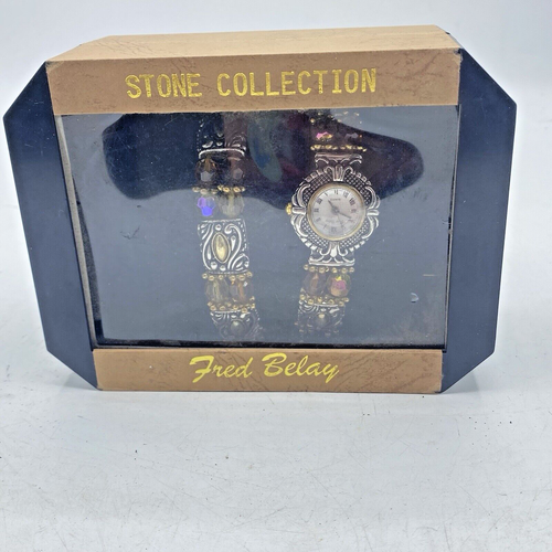 Fred Belay Stone Collection Women's Jeweled Watch & Matching Bracelet ...