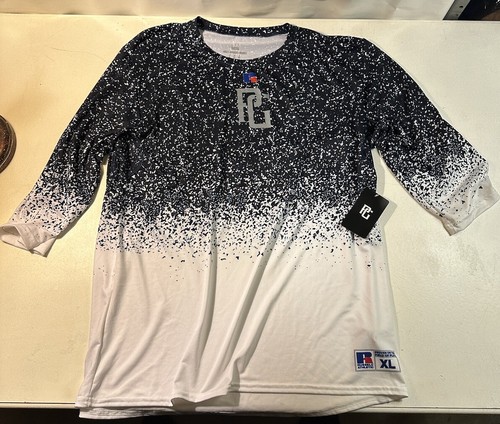 PERFECT GAME x Russell Athletic Dri Fit Baseball Shirt Navy Blue Men's ...