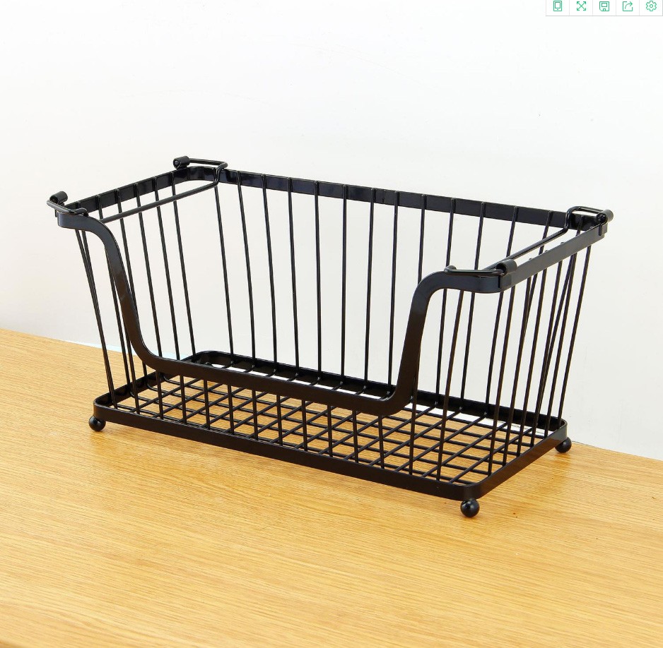Storage Stacking Wire Basket Stackable Shelves Vegetable Food Kitchen ...