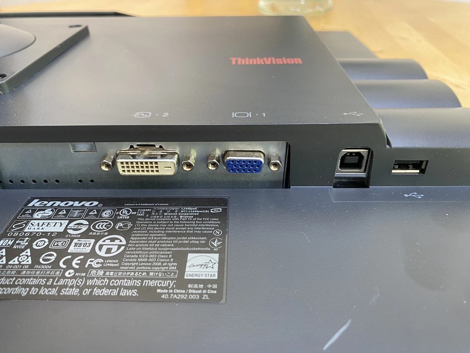 24 Full HD Monitor Lenovo Thinkvision L2440pwC Wide Flat Panel | eBay