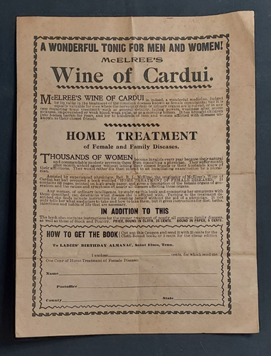 Old Quack Leaflet Chattanooga Medicine Co Wine Cardui Thedford Black ...