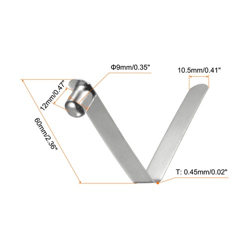 12pcs 60x12mm Single Button V-Shaped Paddle Snap Spring Clips Solid ...