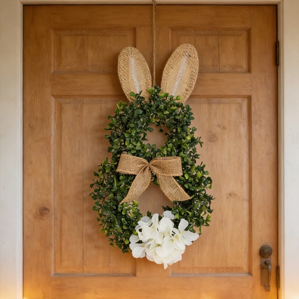 Easter Bunny Wreath Floral Vine For Front Small Wreaths for Indoor ...