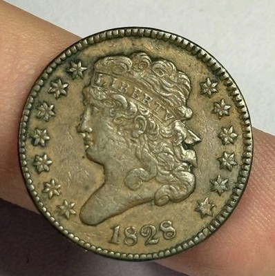 1828 Classic Head Half Cent Excellent Details Environmental Damage | eBay