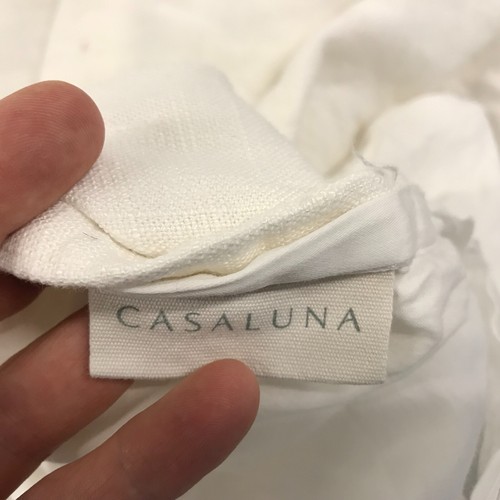 CASALUNA Queen Duvete Cover White Linen Cotton Blend Zip Close 98 X 90 ...