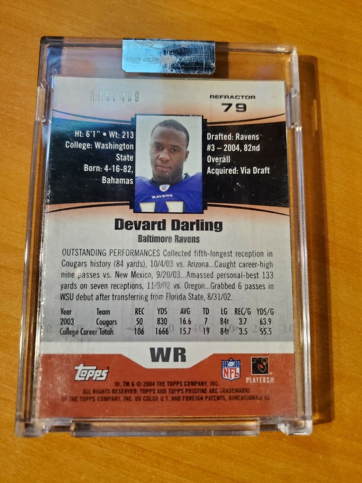 2003 Topps Pristine RC Uncirculated Refractor Devard Darling Card #79 ...