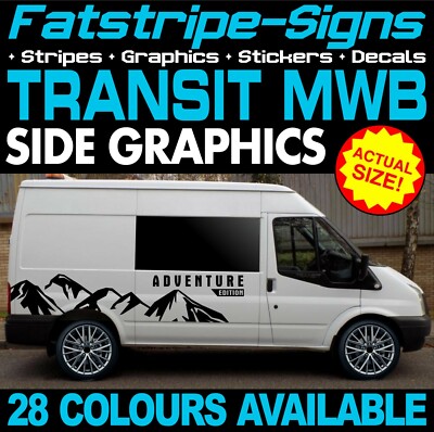 to fit FORD TRANSIT MWB ADVENTURE MOUNTAINS GRAPHICS STICKERS DECALS ...