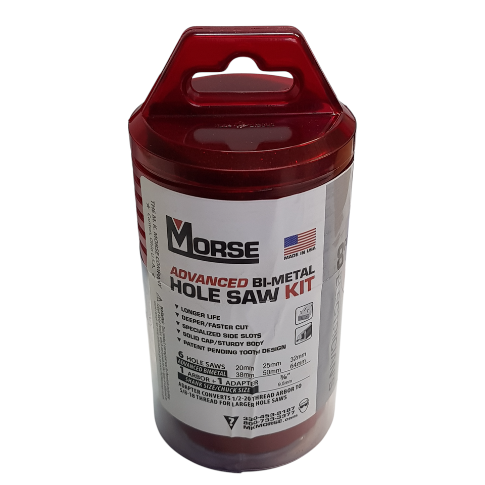 Morse Advanced Hole Saw Kit Set Bi-Metal for Steel M42 HSS 8% Cobalt ...
