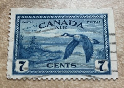 Canada Postes Postage 7 Cents 7c Air Mail Blue Flying Goose Used Free ...