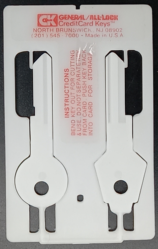 General All Lock Emergency Key Card Credit Card Chrysler 1968-1987 | eBay