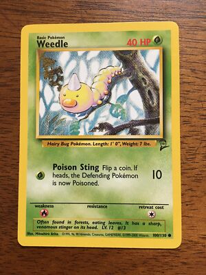 Weedle Base Set 2 100/130 Pokemon Card LP/MP | eBay