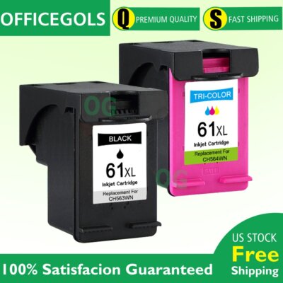 2PK 61XL Ink Cartridge Combo Set for HP OfficeJet 2620 4630 4632 4634 ...
