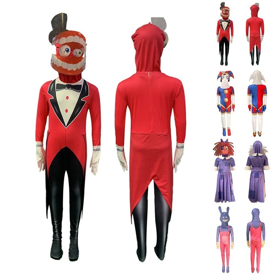 Kids THE AMAZING DIGITAL CIRCUS Cosplay Costume Boys Girls Jax Pomni ...