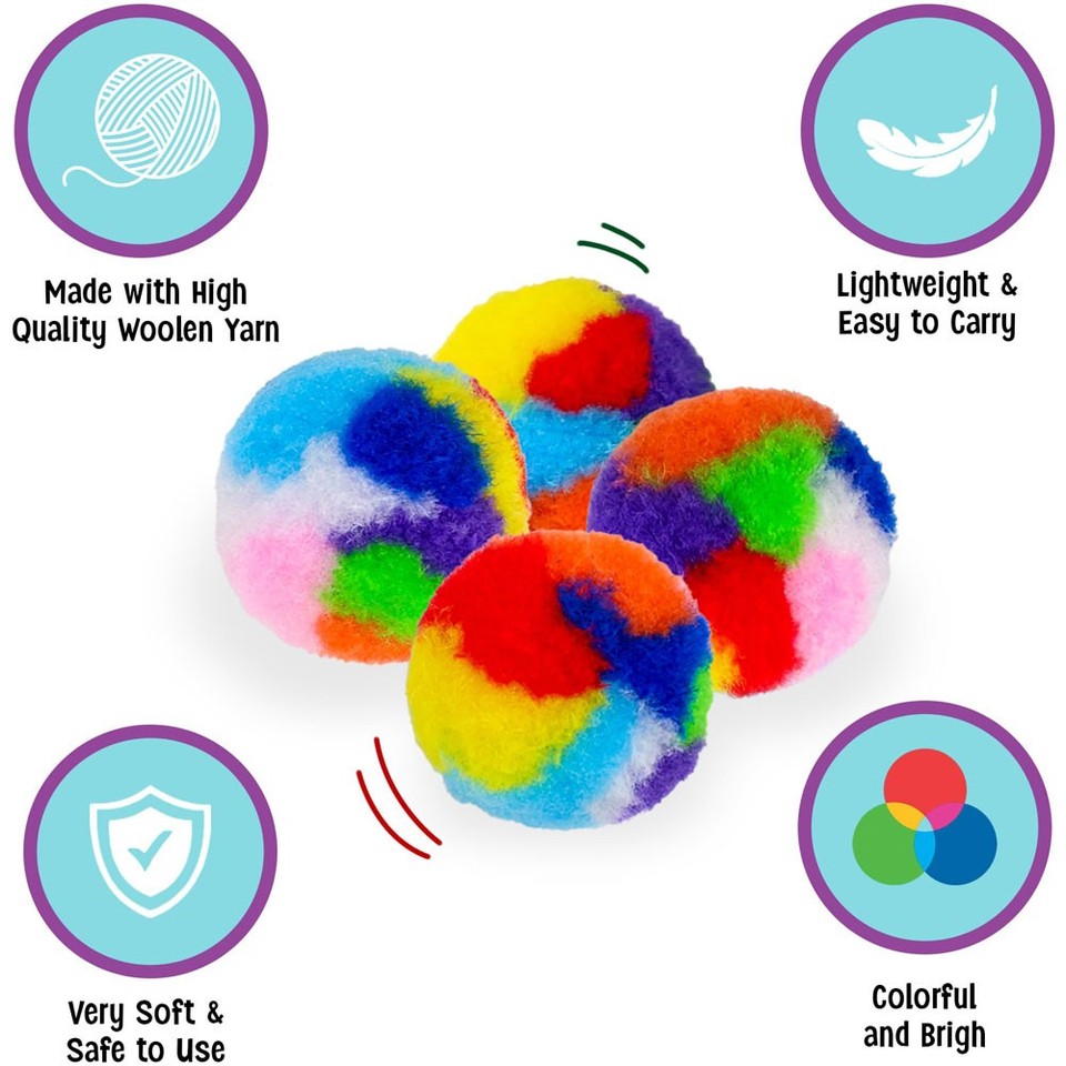 Spot Kitty Yarn Puffs Cat Toy Woolen Balls Toys With Catnip For Cats ...