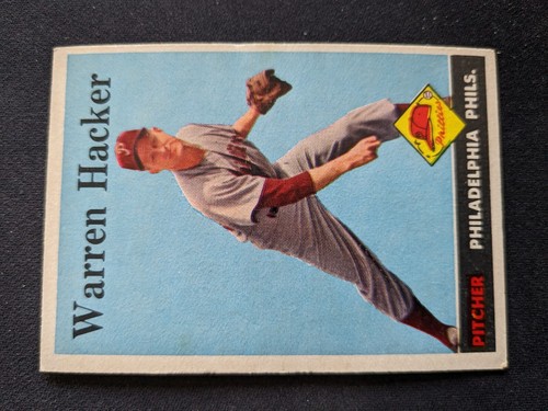 1958 Topps Baseball Card # 251 Warren Hacker - Philadelphia Phillies ...