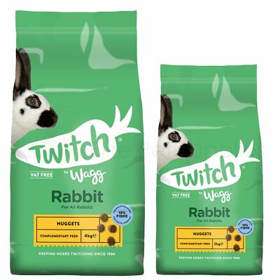 Twitch Rabbit Nuggets Wagg Pet Food Feed Animal Pellets 2kg 4kg or 10kg ...