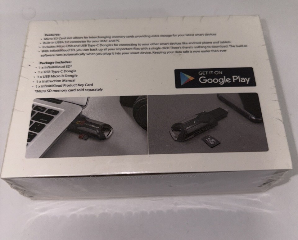 InfinitiKloud SD USB & Micro Powered Backup Drive for MAC, PC & Android ...