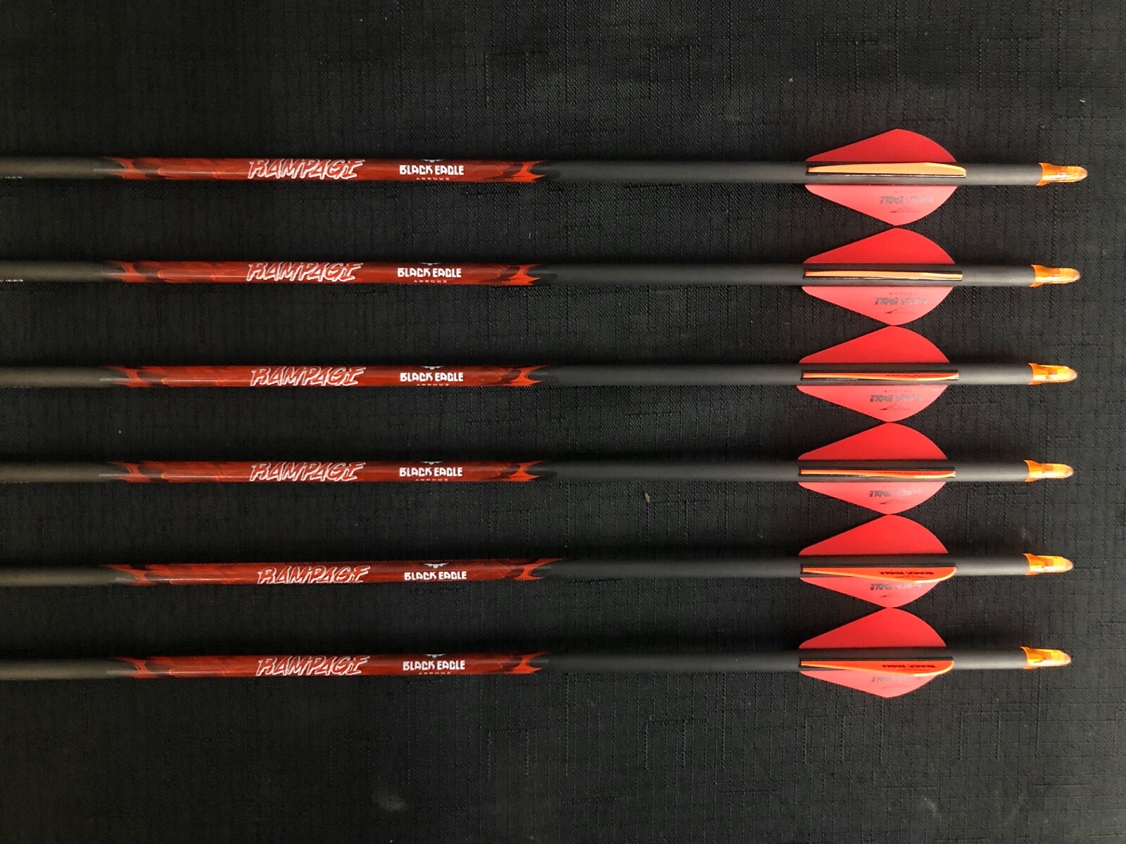 Black Eagle Rampage 350 .003 Fletched Arrows 1/2 Dozen BRAND NEW | eBay