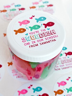 Sweedish Fish Valentine Sticker - Personalized Valentine Sticker Labels ...