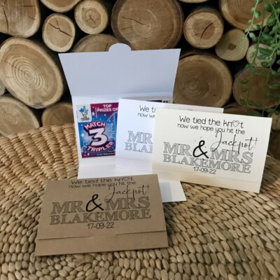 Lottery Scratch Card Wedding Favour. Scratchcard Holder. Wallet. favor ...