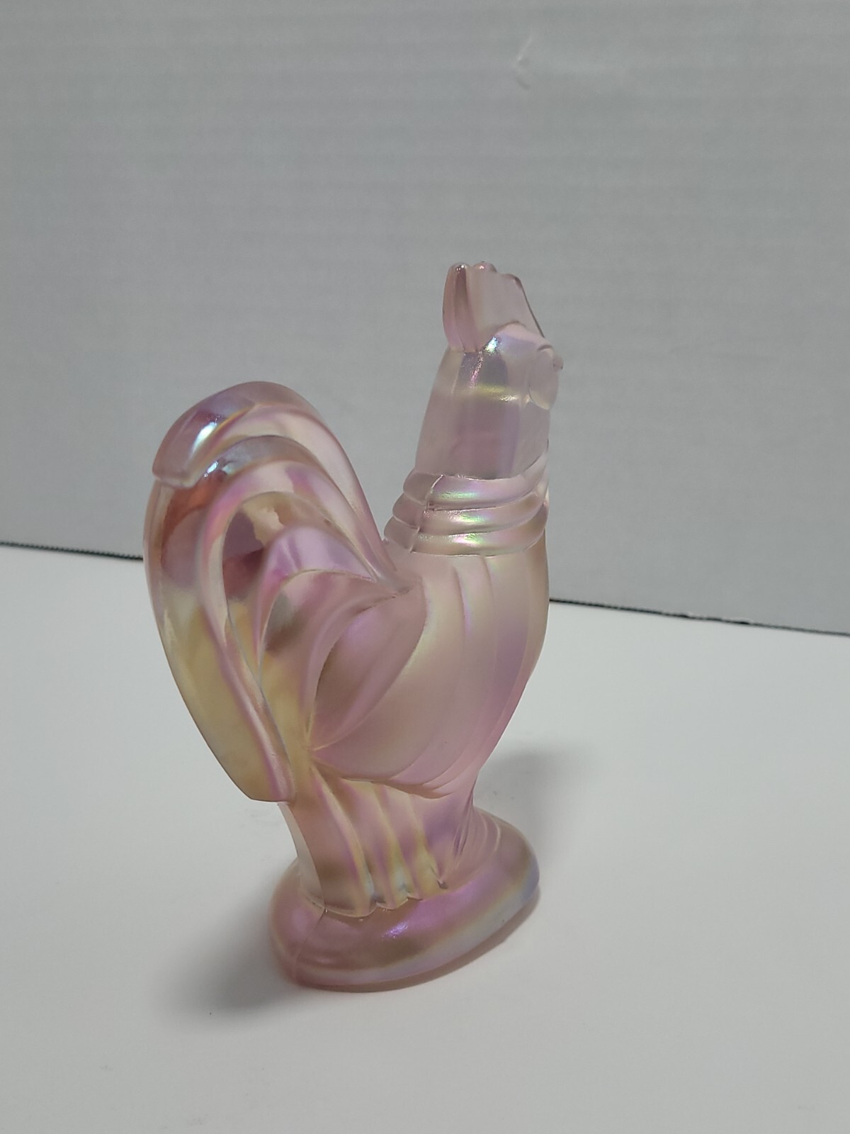 Fenton Carnival Glass Iridescent Rooster 5" Figurine Art Glass Hand ...