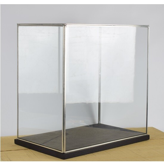 Hand Made Large Glass and Silver Metal Frame Display Showcase Box With ...