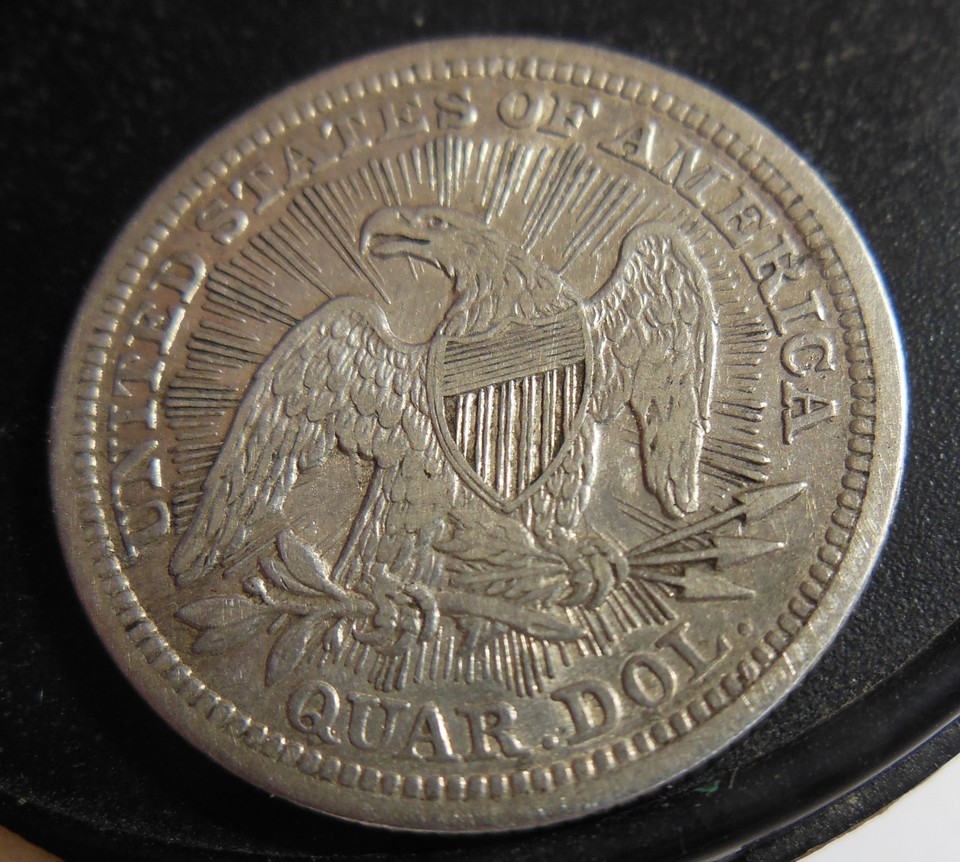 1853 ARROWS AND RAYS QUARTER, NICE COIN, MINT LUSTER, CLASHED DIE BOTH ...