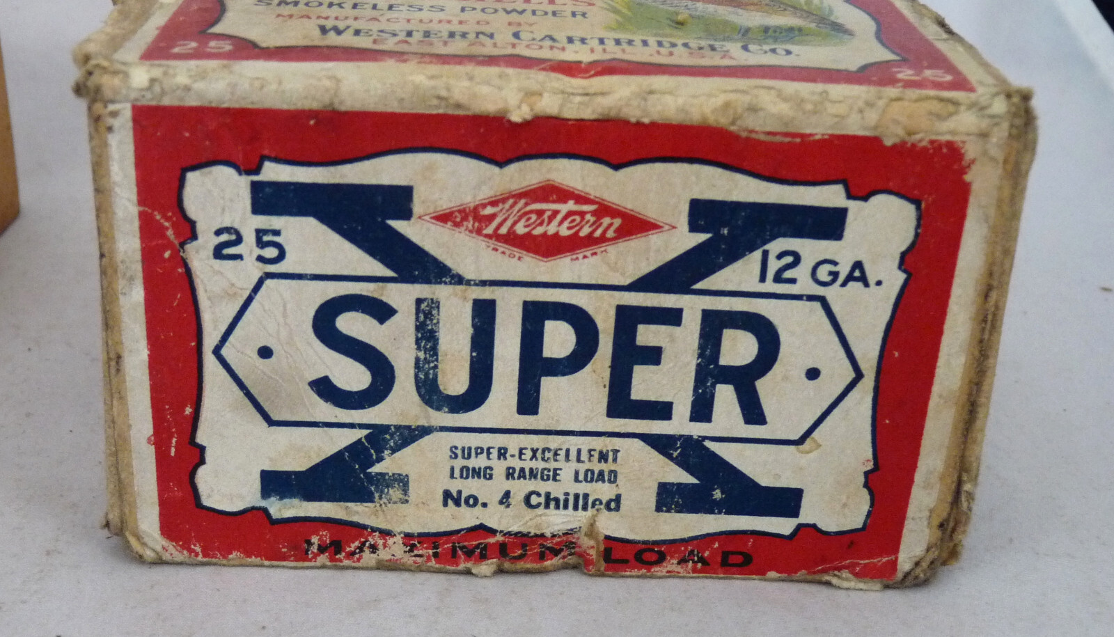 Vintage Western Field 12 Ga shot shell box empty bird Super X ...