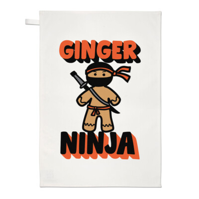 Ginger Ninja Tea Towel Orange Rude Joke Insult Humour Sarcastic Sarcasm ...