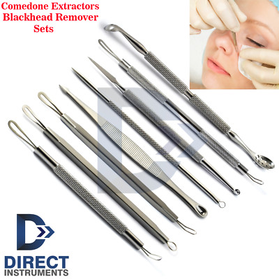 Professional Blackhead Extractors Comedone Remover SETS Acne Pimple ...
