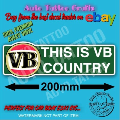 VB COUNTRY BEER DECAL STICKER BAR FRIDGE COOL MAN CAVE SHED CAR TRUCK ...