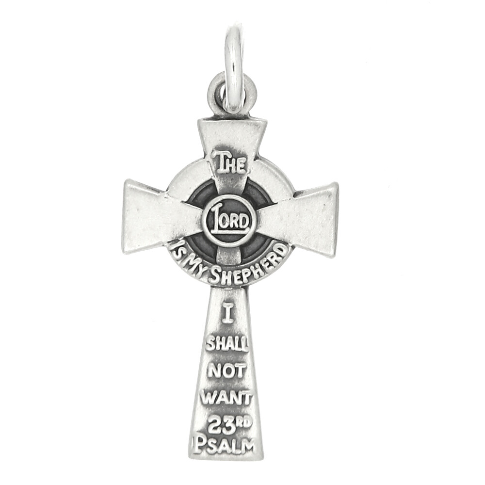 Sterling Silver 23rd Psalm Cross The Lord is My Shepherd Charm or ...