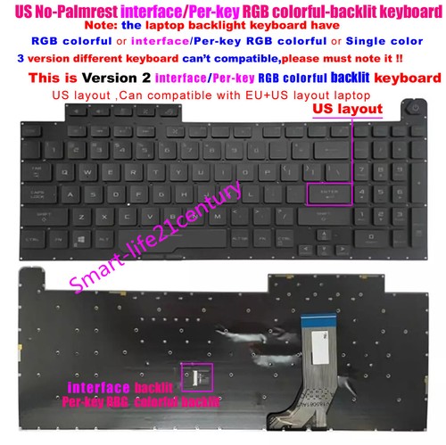 New US interface Backlit Keyboard For Asus ROG Strix G712 G712L G731 ...
