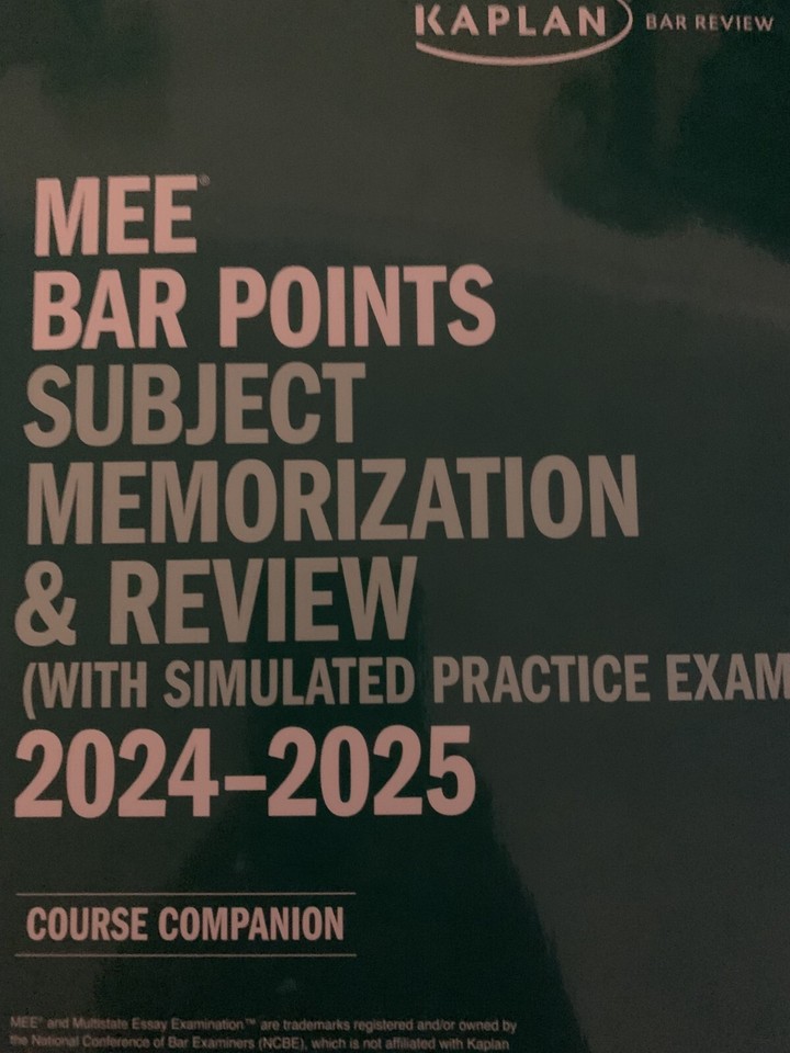 2025 Kaplan Bar Exam Review UBE 4 Book Set -MEE MBE Outlines Bar Points ...