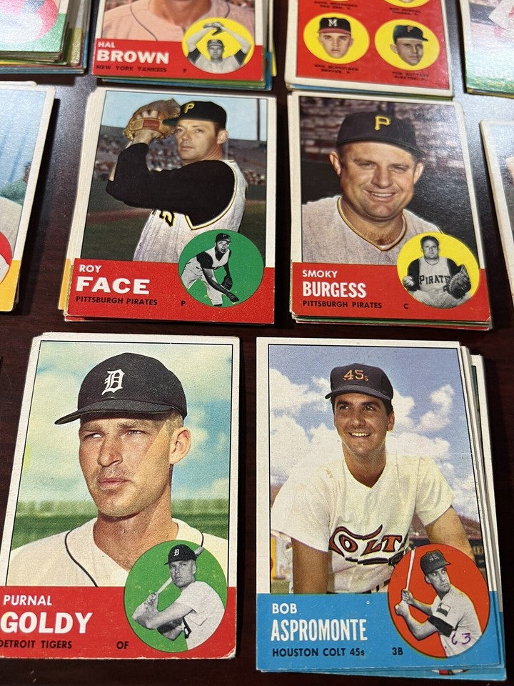 1963 Topps Baseball Partial Set Lot of 271/576 Cards ~ VG-EX to EX ...