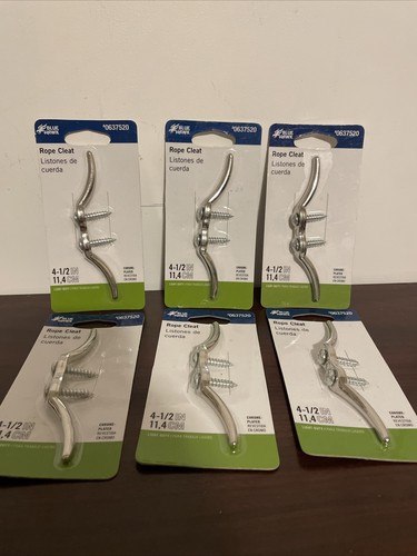Blue Hawk 4 1/2” rope cleat Chrome plated Lot Of 6 | eBay