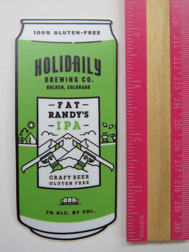 Beer Collectible STICKER ~HOLIDAILY Brewing Fat Randy's IPA ~ Golden ...