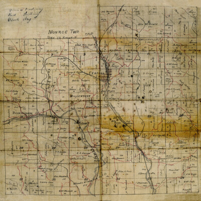 1890s Hand Drawn Map of Perry County Ohio Oil Fields Monroe | eBay