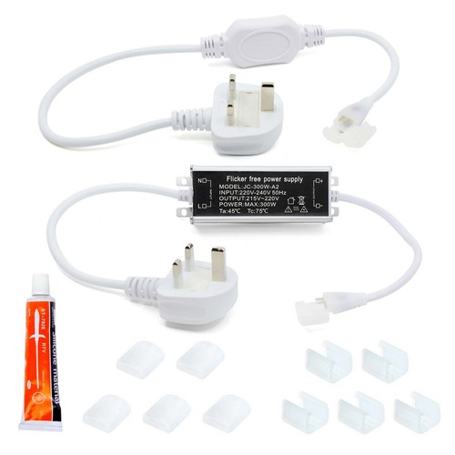 Flicker Free Power Plug/End Cap/Mounting Bracket/Glue For AC 220V LED ...