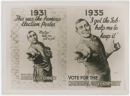 Une des affiches du gouvernement, campagne électorale générale de 1935 ...