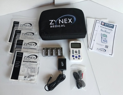 Zynex NexWave Tens Unit with Batteries Bag Electrodes AC Adapter & 4 ...