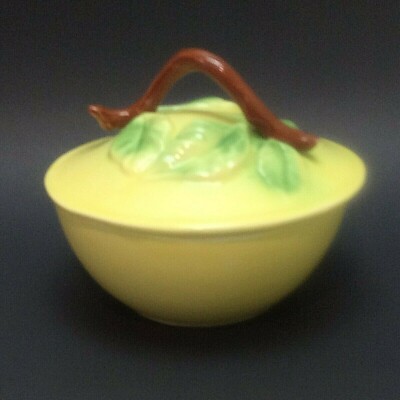 Vintage Belmar California Pottery Covered Bowl Figural Pear Fruit 40s ...