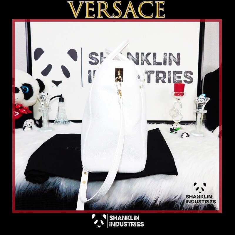 🤍🐼VERSACE COLLECTION🐼🤍 Large Premium Pebbled Leather Satchel | eBay