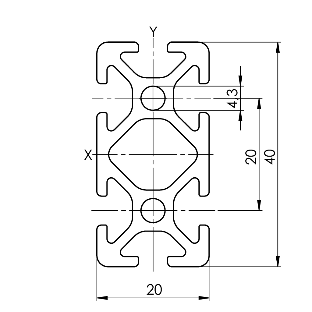 2040 Aluminium Extrusion / Profile 5mm T-slot (100mm - 1100mm) | eBay