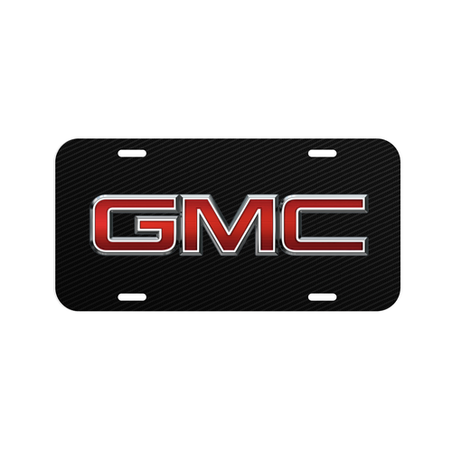 GMC VEHICLE LICENSE PLATE FRONT CAR AUTO TAG USA MADE BLACK CARBON ...